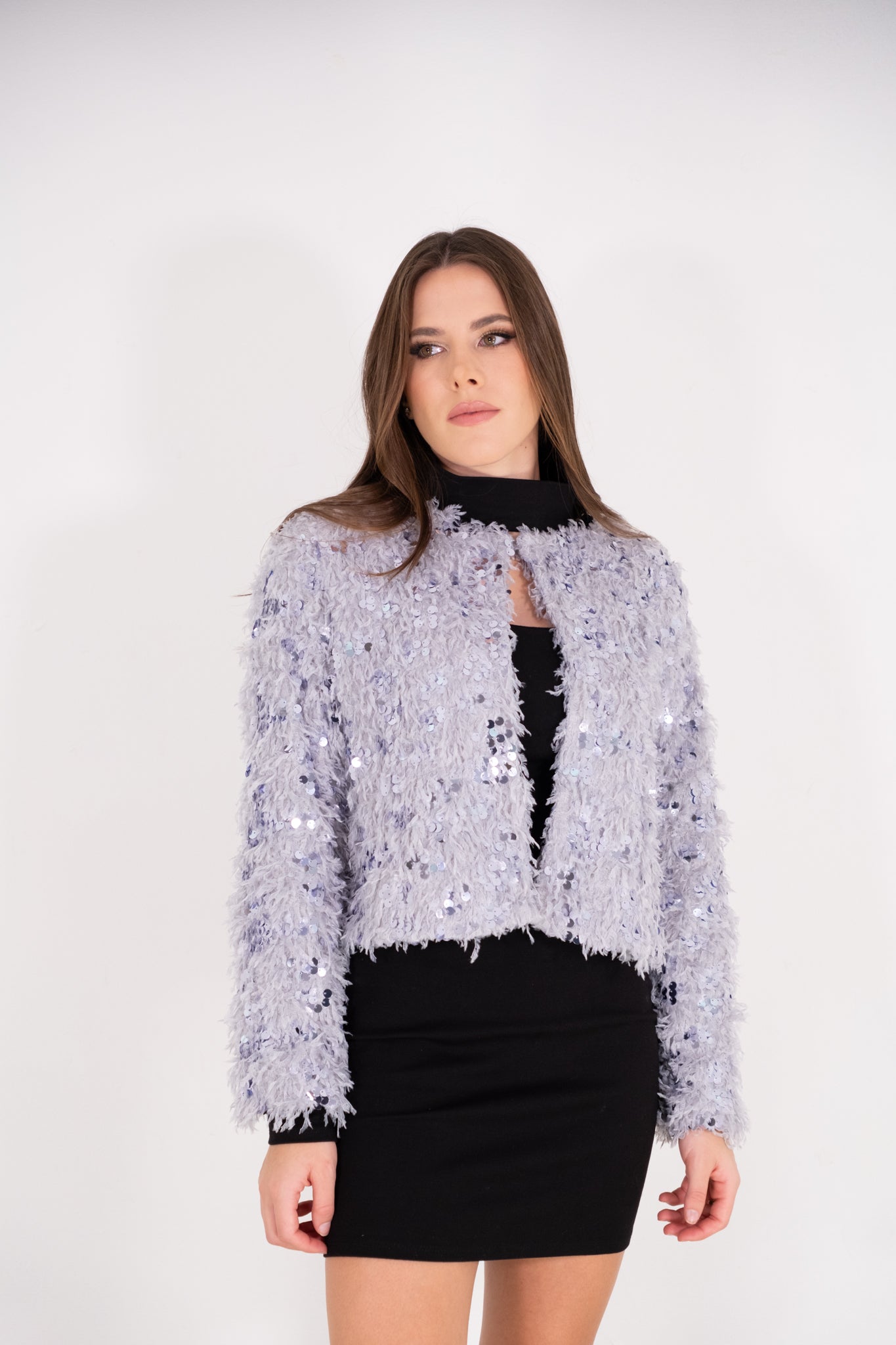 Sequin Silver Cardigan – blackandbone